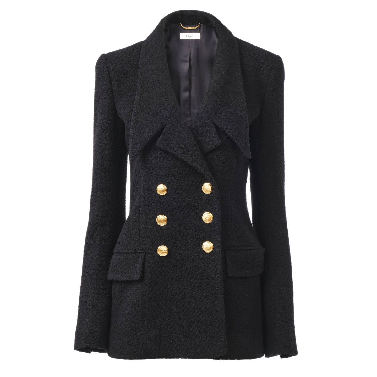 Chloe Double Breasted Jacket Bouclette, Black – CULTSTATUS