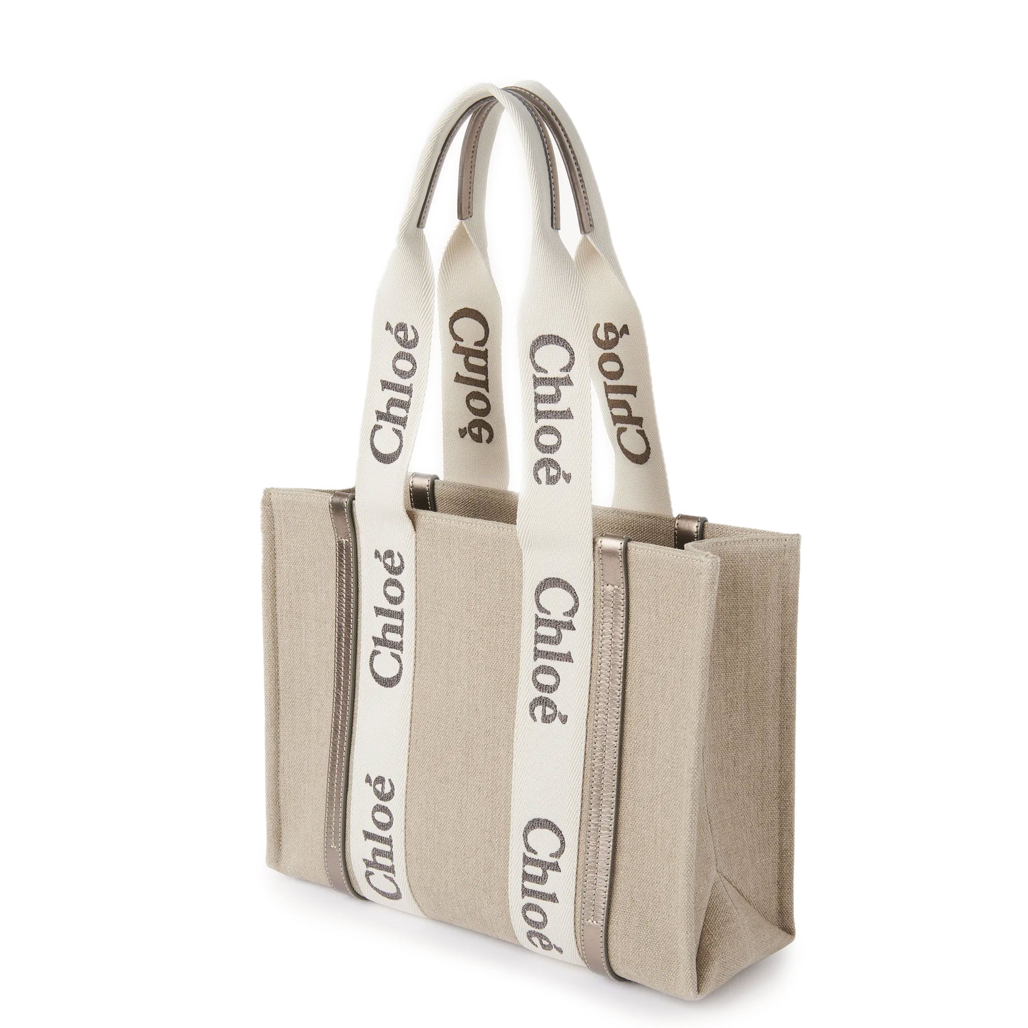 Chloe Woody Tote Medium, Metallic Grey – CULTSTATUS